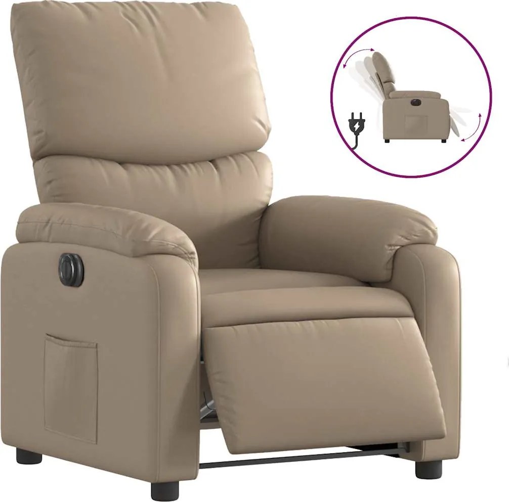 Elektrické polohovací křeslo cappuccino umělá kůže 3204878