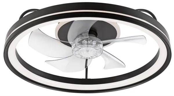 LED Stropní svítidlo s ventilátorem FARGO LED/37W/230V černá + DO