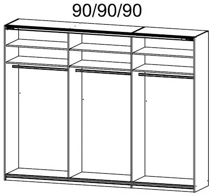 Šatní skříň Kulmbach, šířka 271 cm/výška 229 cm, béžová/sklo