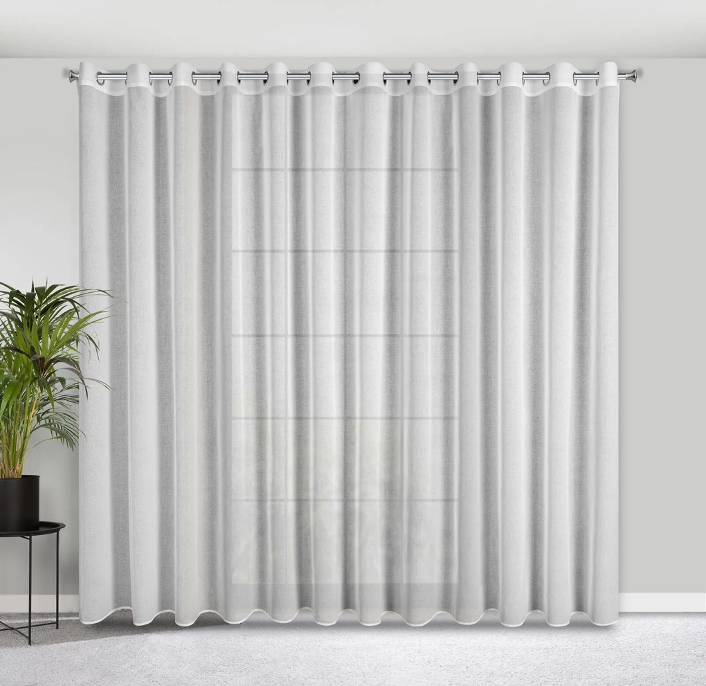 ZÁCLONA NA KROUŽCÍCH MARGO 300 CM X 250 CM CM BÍLÁ