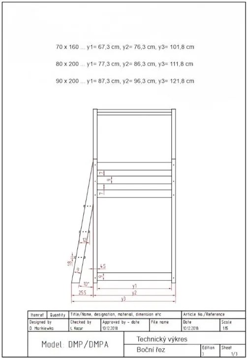 Adeko Patrová postel domeček Mila DMPA Velikost postele: 140x70 cm Barva: dekor přírodní dřevo přírodní