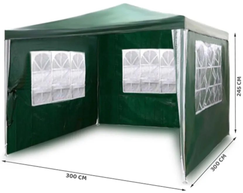 Bestent Záhradní altán 3x3 m + 3 stěny GREEN