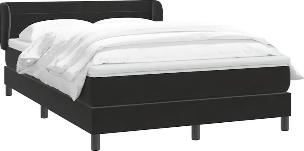 Box spring postel s matrací černá 160x210 cm samet 3317615