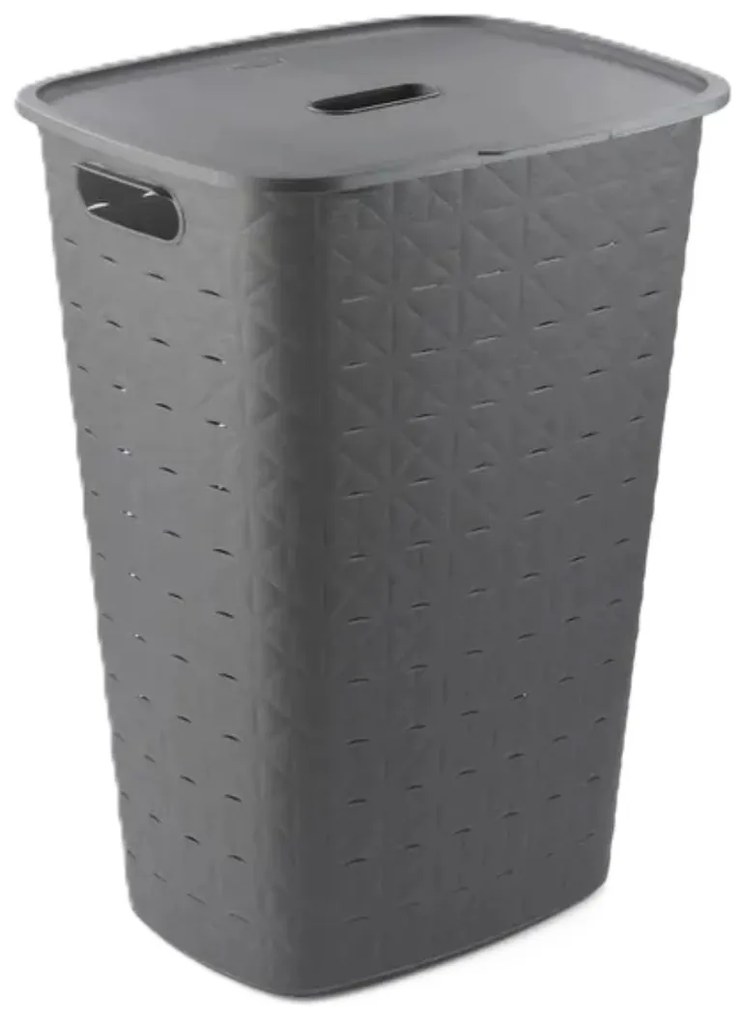 Curver Koš na špinavé prádlo LAUNDRY HAMPER 56L, tmavě šedý