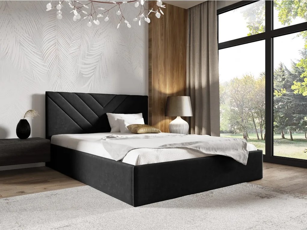 Eka Čalouněná postel LIZA 120x200 cm Barva látky Trinity: Světle hnědá (Trinity 2306), Úložný prostor: Bez úložného prostoru