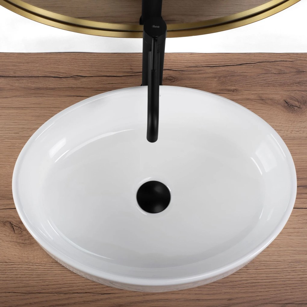 Rea Fonda, umyvadlo na desku 500x370x140mm, bílá lesklá, REA-U0604