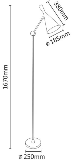 Stojací lampa MODERN 1xE27/20W/230V černá