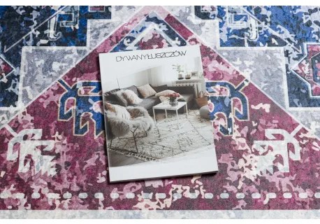 Dywany Luszczow Kusový koberec ANDRE pratelný 1136 orientální vintage protiskluz, bordó / modrý Rozměr koberce: 80 x 150 cm
