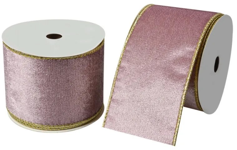 Růžová ozdobná stužka sametová – 63 mm x 5 m