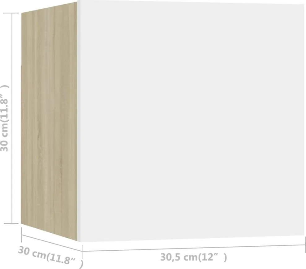 vidaXL Nástěnné TV skříňky 4 ks 30,5x30x30 cm [804498] Barva: šedá s vysokým leskem