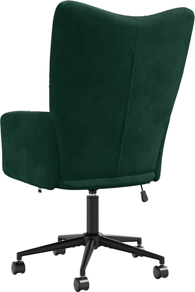 Relaxační křeslo tmavě zelené samet 328174