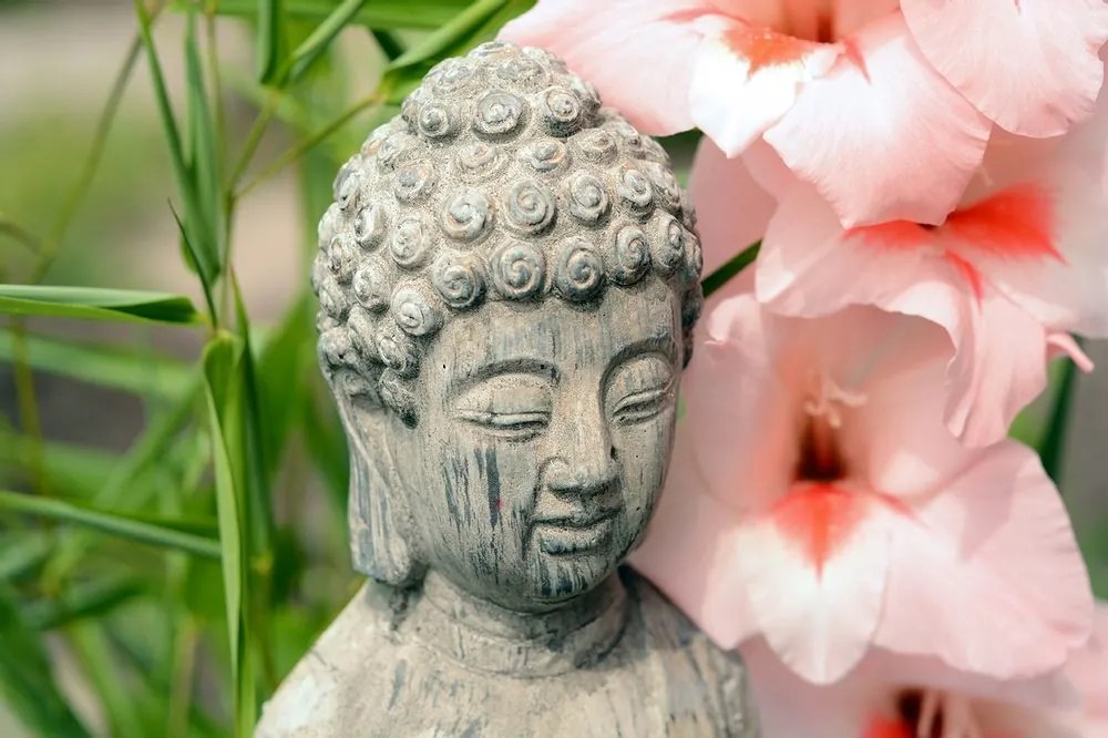 Fototapeta socha Budhy v Zen zahradě - 375x250 cm