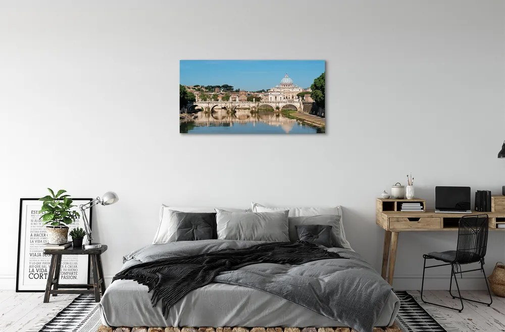 Obrazy na plátně Rome River mosty 120x60 cm
