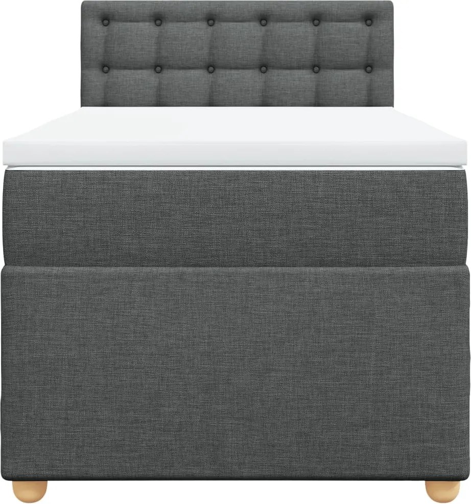 Box spring postel s matrací tmavě šedá 100 x 200 cm textil 3288906