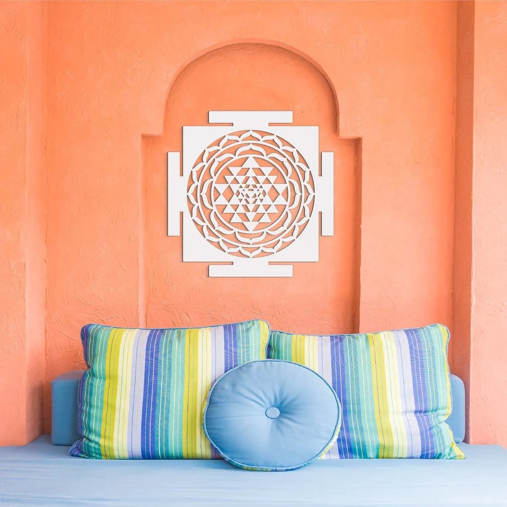 DUBLEZ | Dřevěná mandala na zeď - Symbol Sri Yantra | Obraz