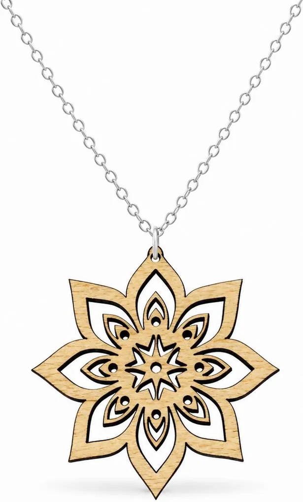 AMADEA Dřevěný přívěsek na krk mandala, 5 cm, český výrobek