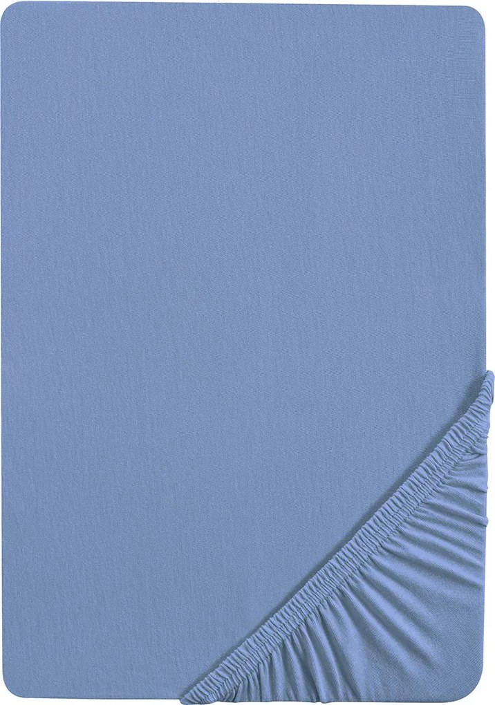Biberna Napínací prostěradlo žerzej-elastan, výška rohu do 25 cm. (modrá, 140-160 x 200 cm)