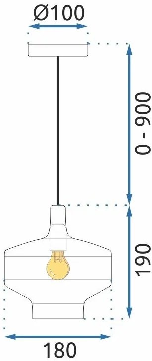 Závěsná lampa La Belle VIII šedá