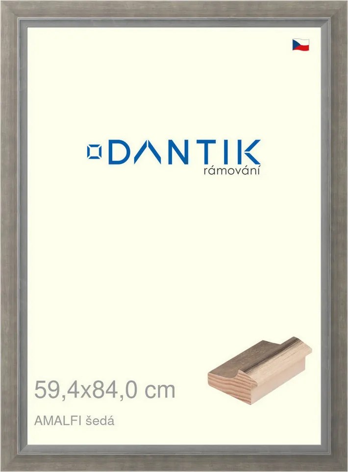 DANTIK rámeček 59,4x84 | AMALFI šedá (Plexi Čiré)