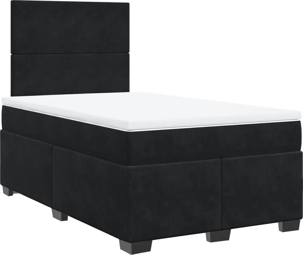 Box spring postel s matrací černá 120 x 200 cm samet 3290878