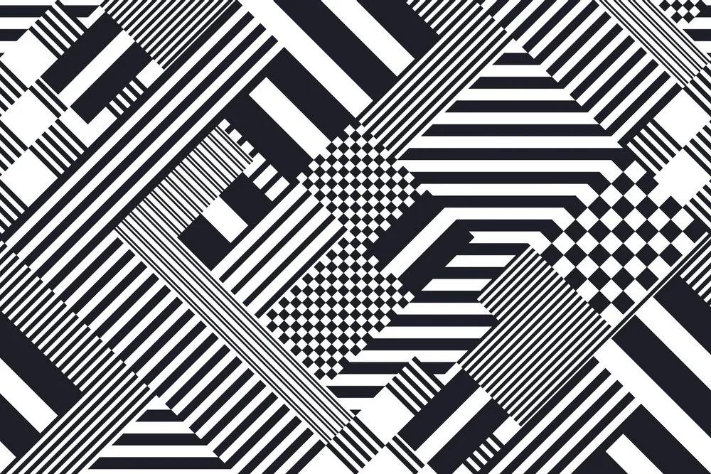 Samolepící tapeta decentní černobílé vzory - 300x200 cm