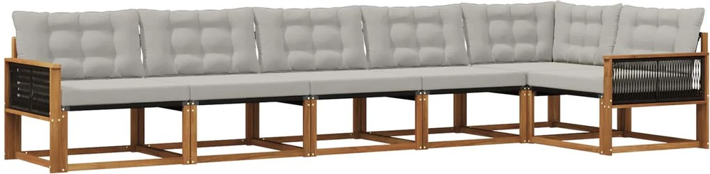 Venkovní pohovková souprava 6 ks Přírodní a světle šedá 3381455