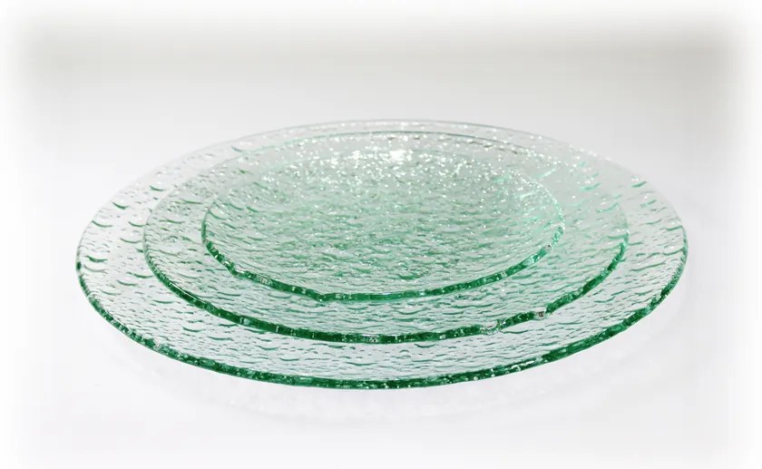 BDK-GLASS Kulaté skleněné talíře NATURE MOON Průměr: 35cm