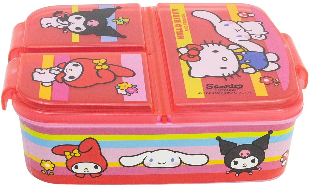 Multibox na svačinu Hello Kitty a přátelé se třemi přihrádkami | Bez obsahu BPA