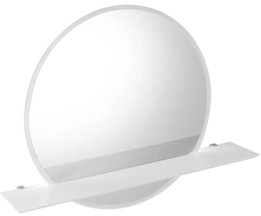 Sapho VISO kulaté zrcadlo s LED osvětlením a policí ø 60cm, bílá mat - VS060-01