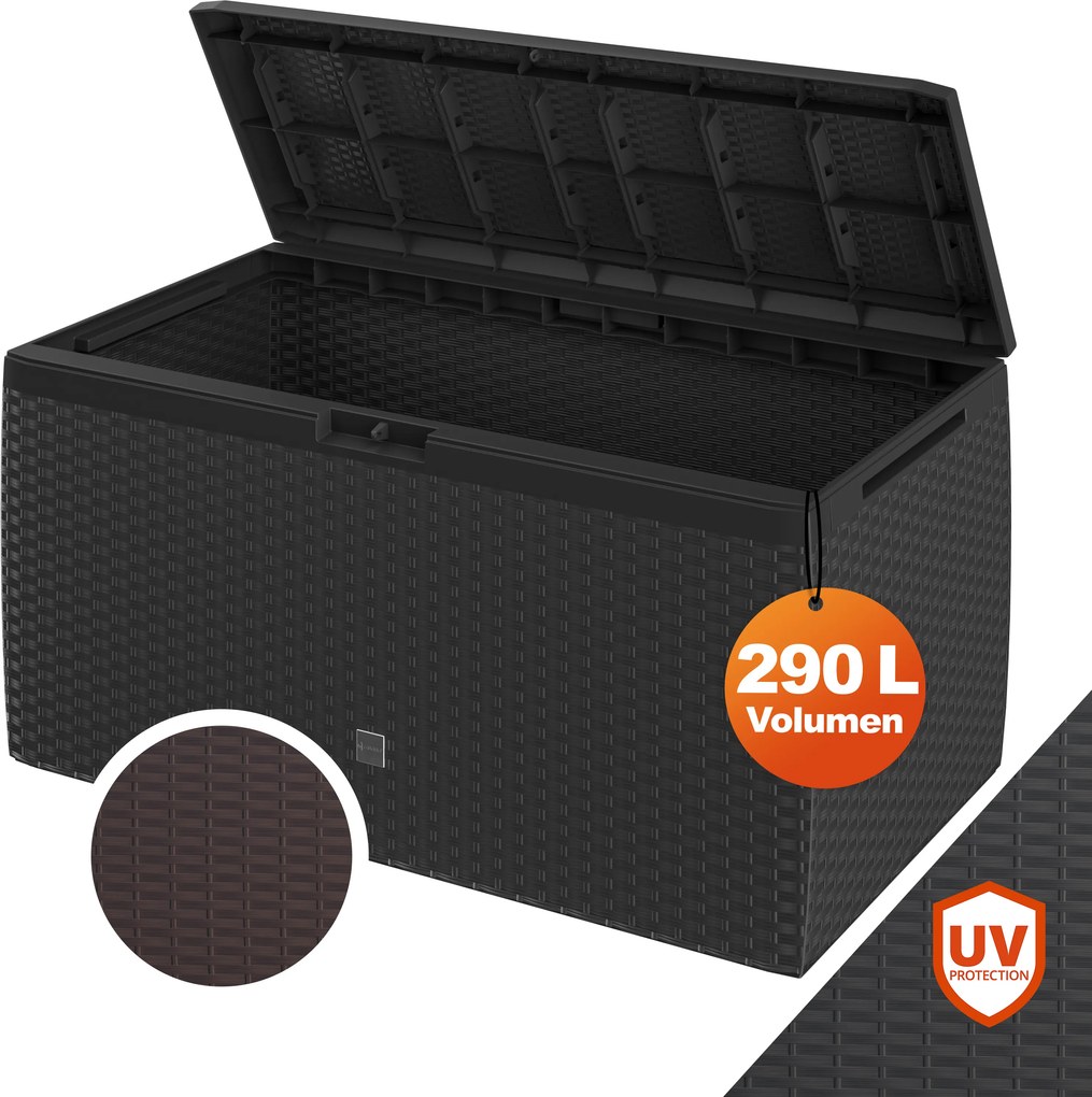 Zahradní úložný box 290L antracitová Rato Plus s kolečky odolné vůči počasí