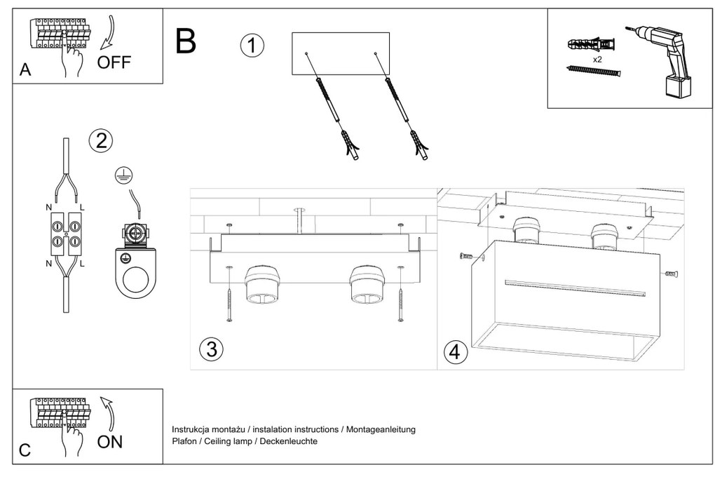 Stropní svítidlo Lobo Maxi, 1x bílé kovové stínítko