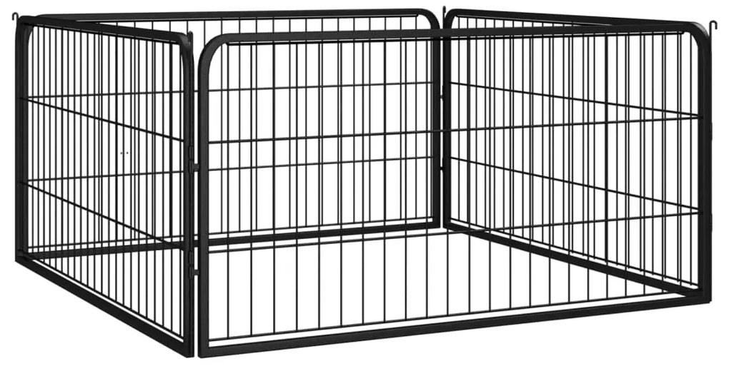 Ohrádka pro psy 4 panely černá 100x50 cm práškovaná ocel 171794