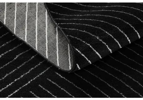 Dywany Luszczow Kusový koberec EMERALD EXCLUSIVE A0084, řádky, geometrický černý / stříbrný Rozměr koberce: 140 x 190 cm