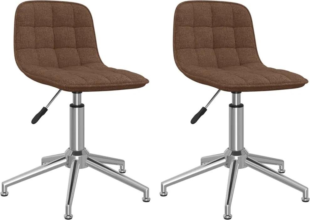 vidaXL Otočné jídelní židle 2 ks textil [334054] Barva: krémová