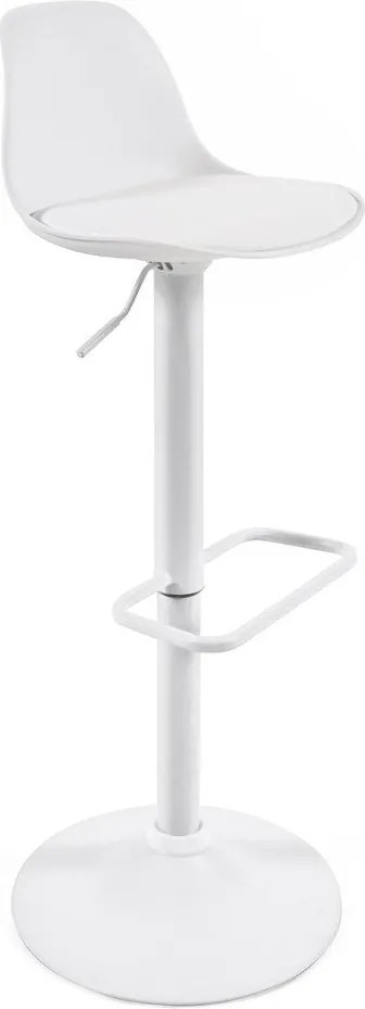 Matně bílá barová židle s nastavitelnou výškou z imitace kůže (výška sedáku 60 cm) Orlando-T – Kave Home