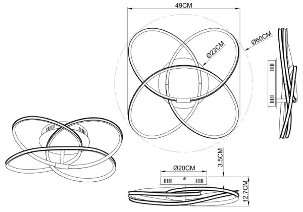 Globo 67201S-30 - LED Přisazený lustr PANDA LED/30W/230V