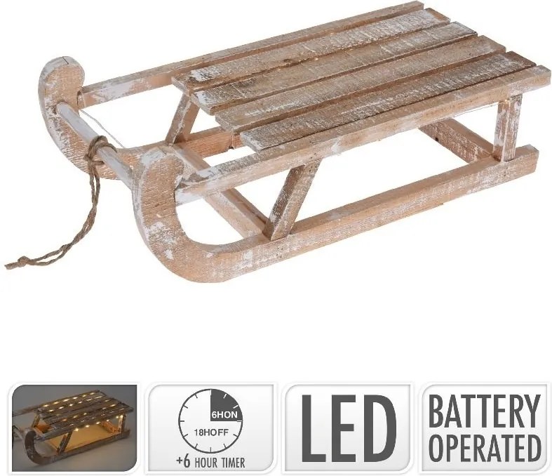 Vánoční sáňky s LED 50 cm