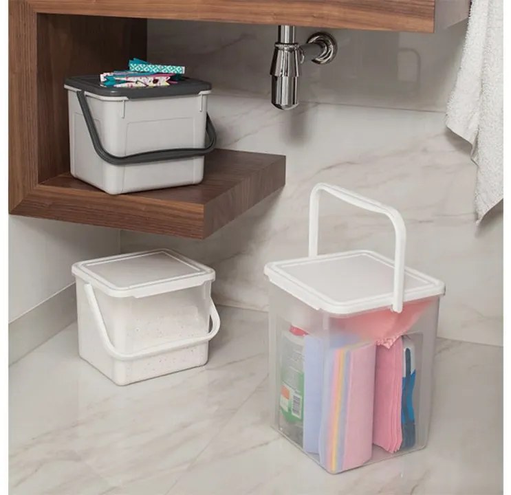 Rotho Nádoba na prací prášek, granule nebo bioodpad – 9 l DETERGENT Transparentní