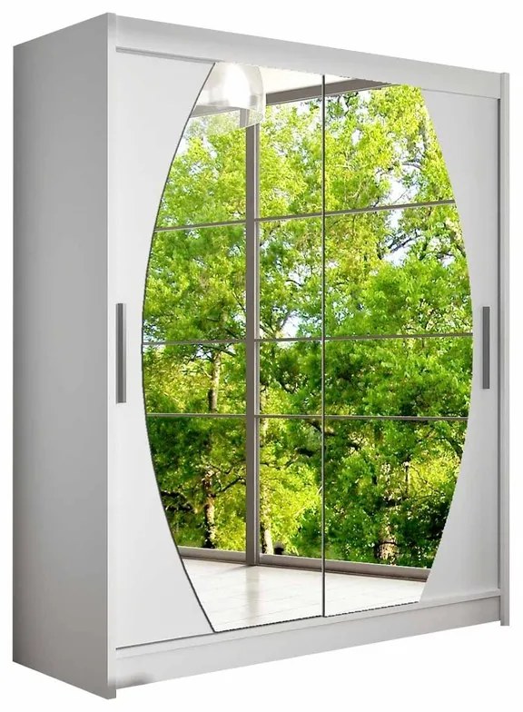 Skříň s posuvnými dveřmi Presto VIII, Barva: lanýž / zrcadlo, Osvětlení: osvětlení LED RGB - barevné