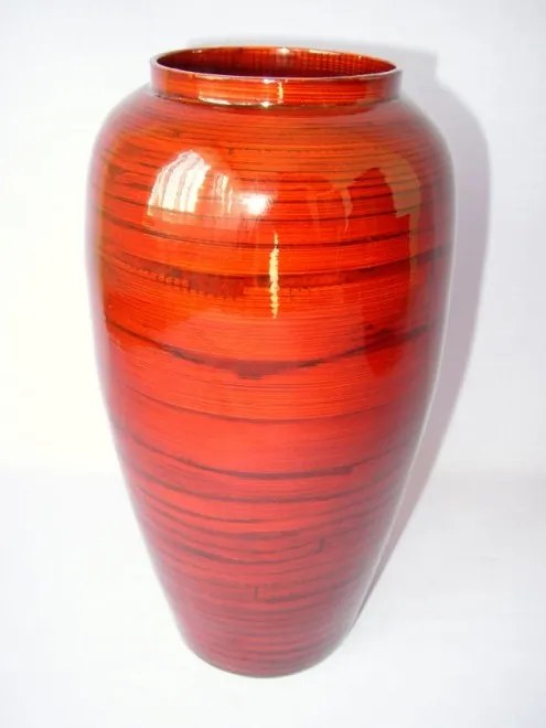 Bambusová váza antik červená, Bambusová váza