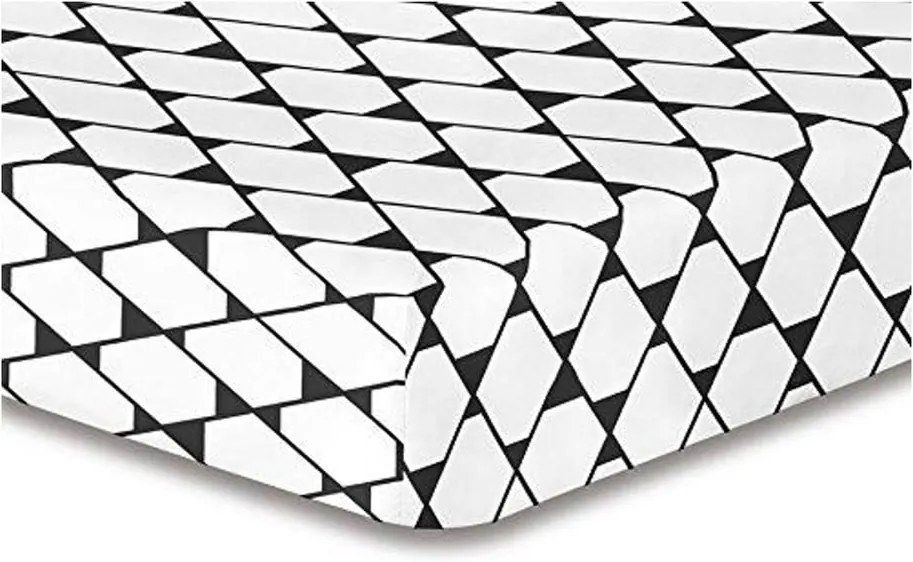 Elastické prostěradlo se vzorem DecoKing Rhombuses, 120 x 200 cm