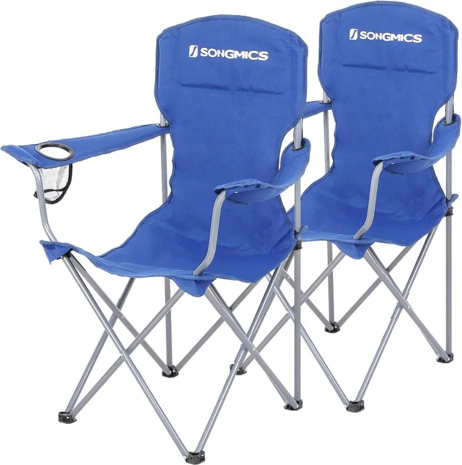 Kempingové židle NOMAD, set 2 ks, modrá SongmicsHome