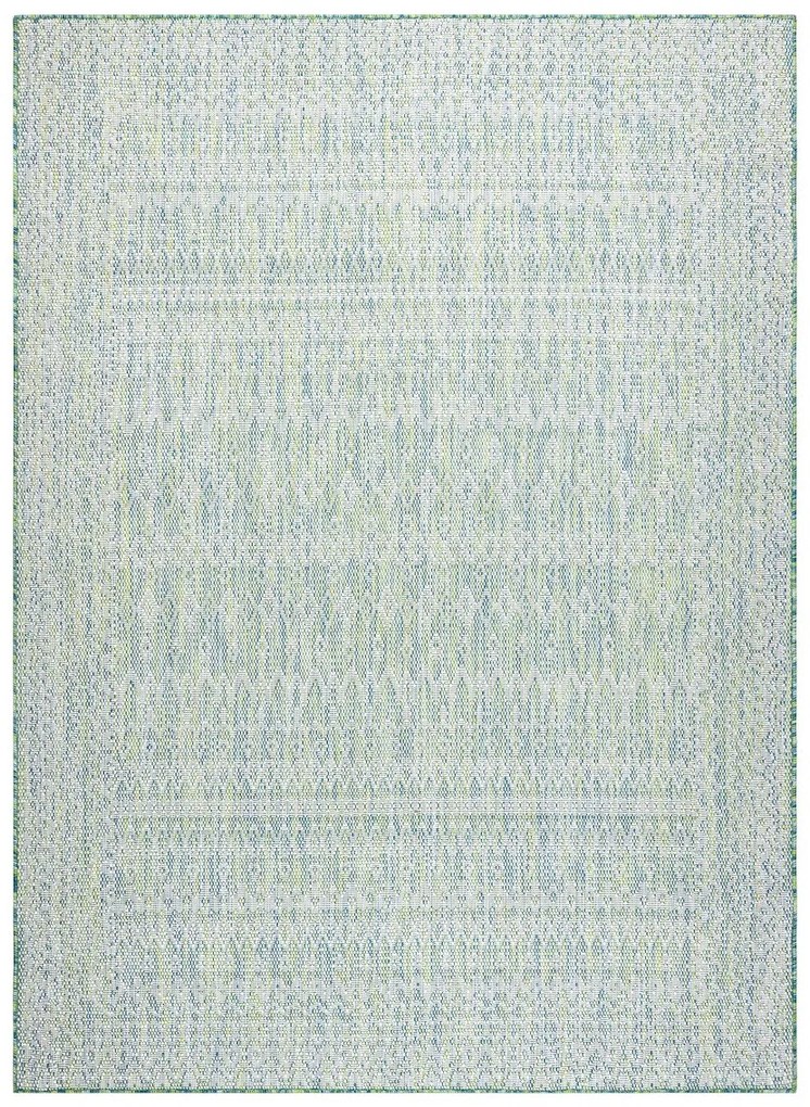 Dywany Łuszczów Kusový koberec Sion Sisal Aztec 22184 green/blue/ecru – na ven i na doma - 140x190 cm