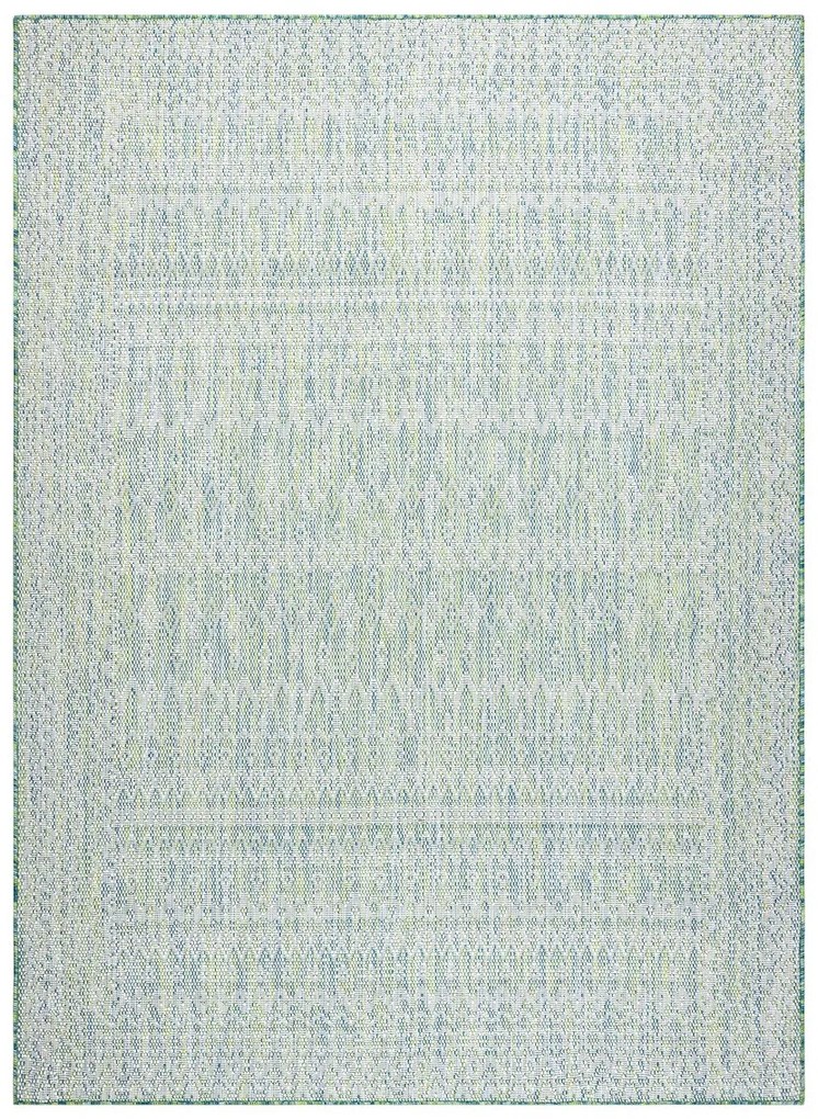 Dywany Łuszczów Kusový koberec Sion Sisal Aztec 22184 green/blue/ecru – na ven i na doma - 80x150 cm