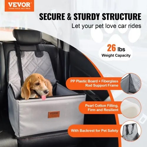 Autosedačka Dog Booster Autosedačka pro malé psy do 11,8 kg šedá