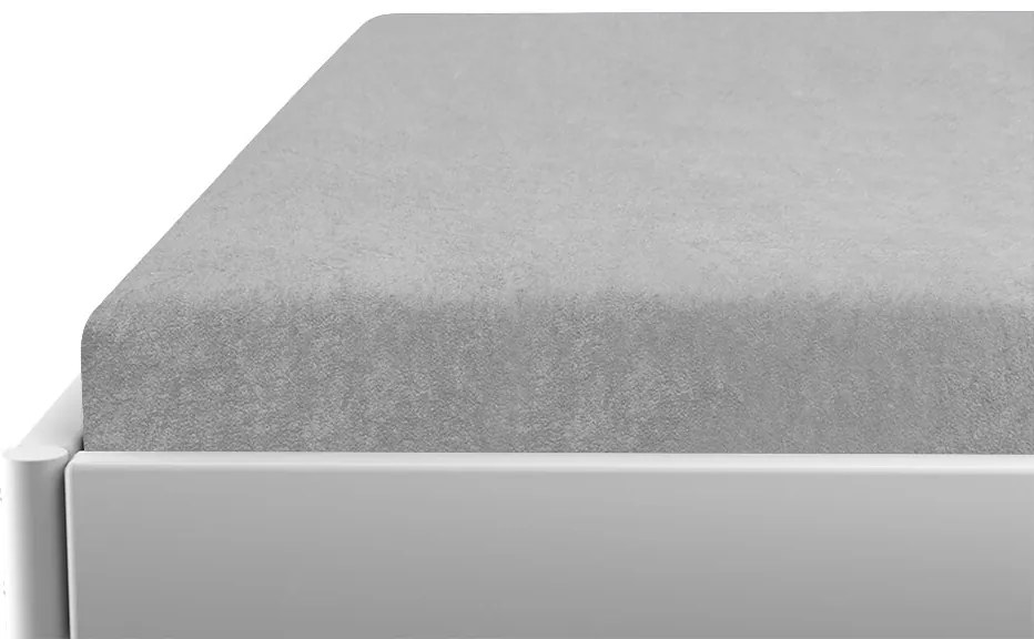 Froté prostěradlo do dětské postýlky světle šedé 60x120 cm