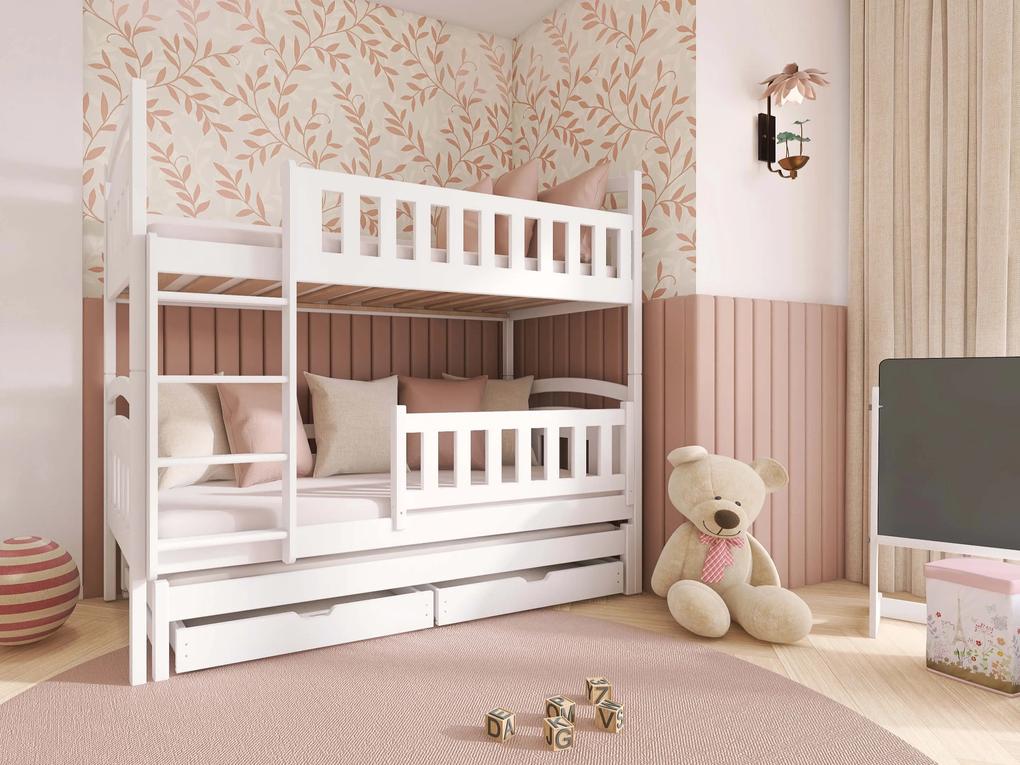 Dětská postel 80 cm BLAIR (s roštem a úl. prostorem) (bílá). 1013189