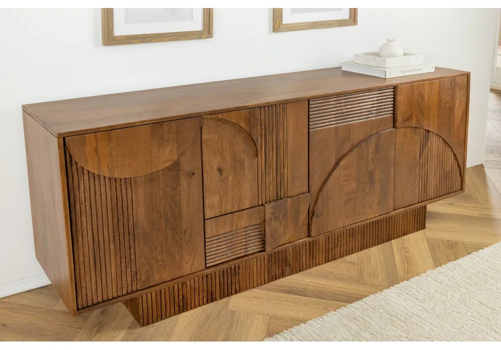 Massive home | Komoda Art Deco 170cm masiv hnědé mango