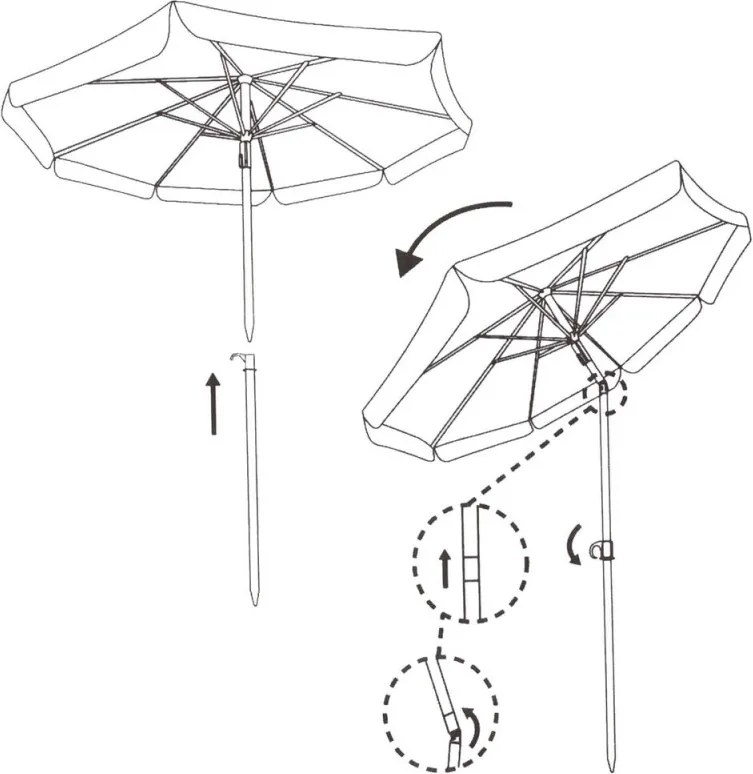 Zahradní slunečník 140 cm SPRINGOS VIVA BU0025 zelený