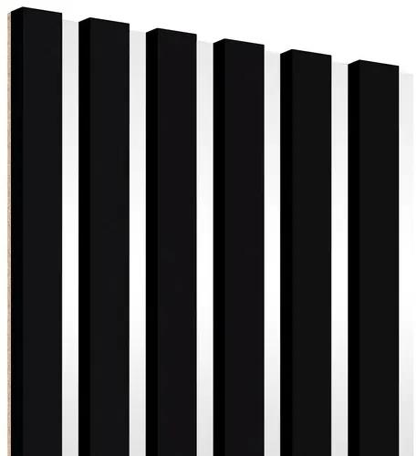 Akustické panely š. 120 cm na bílé desce HDF - Černá na bílé desce